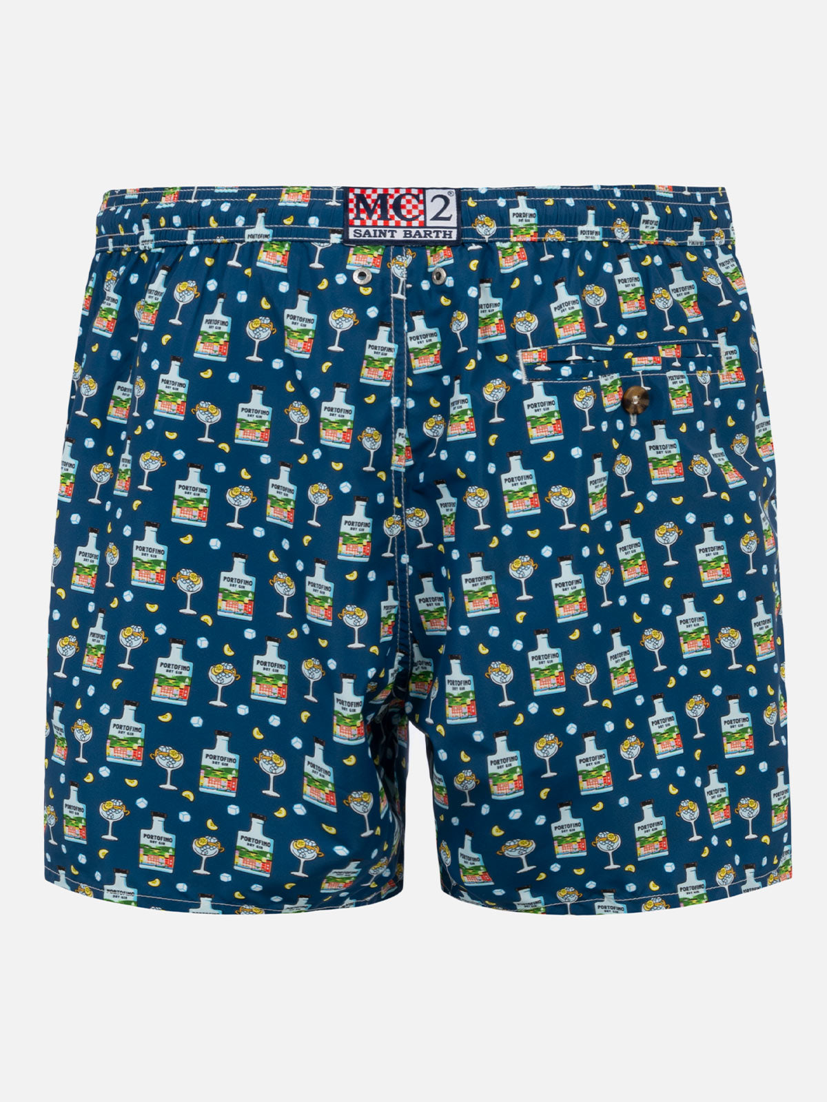 Man light fabric swim shorts with Portofino gin print | PORTOFINO DRY ...