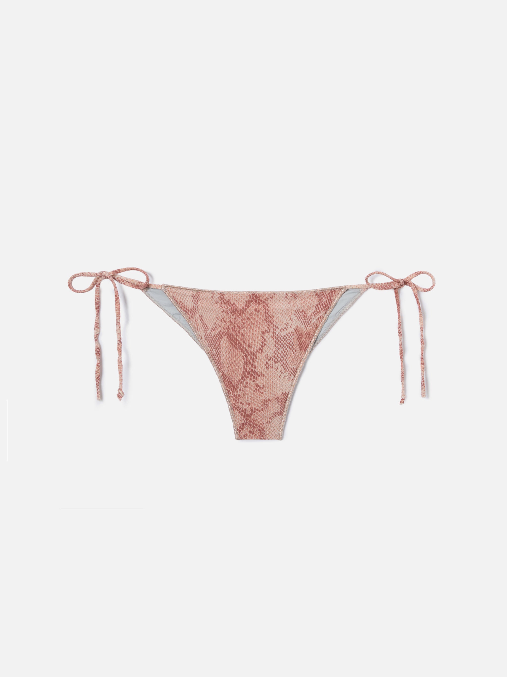 Marielle Overlock brazilian bikini bottoms in python-print lurex fabri ...